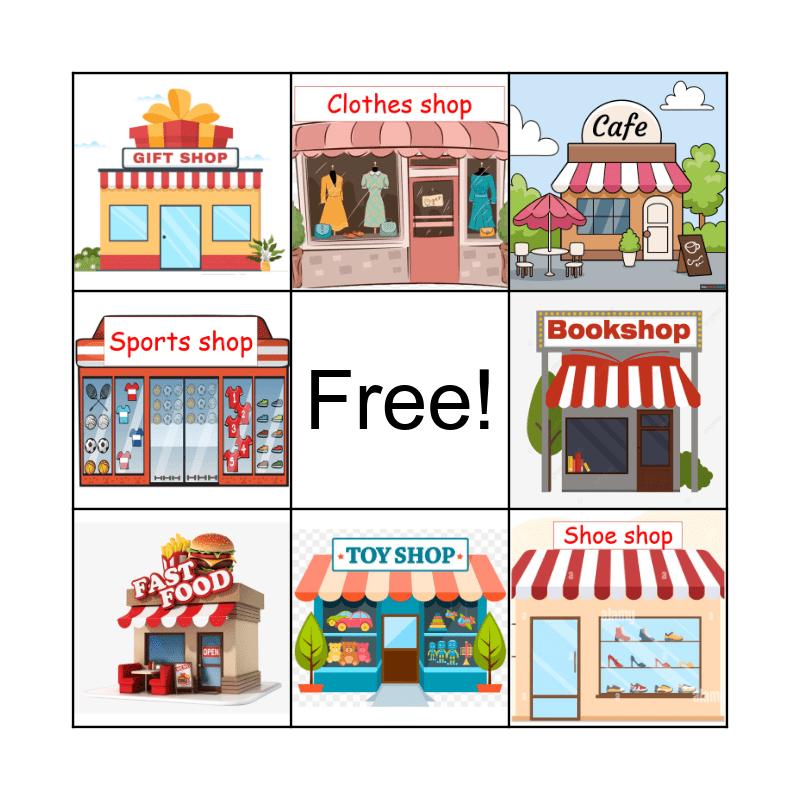 Shop Bingo Card