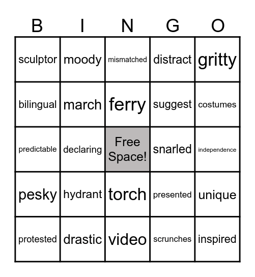 HMH Bingo Card