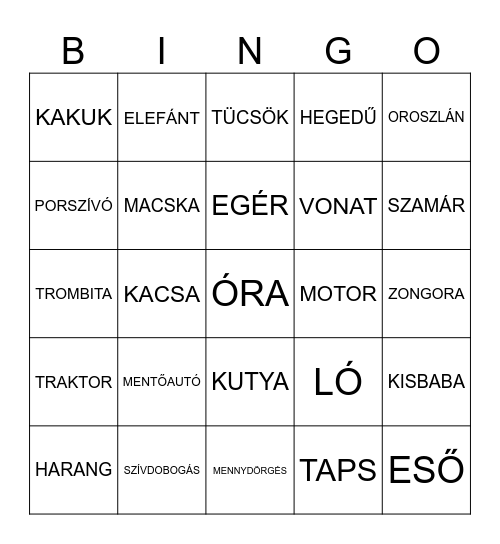 HANGOK Bingo Card