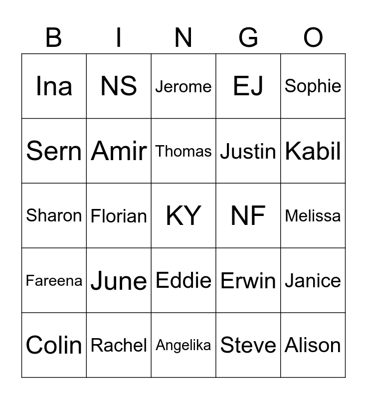 Order 66 Bingo Card