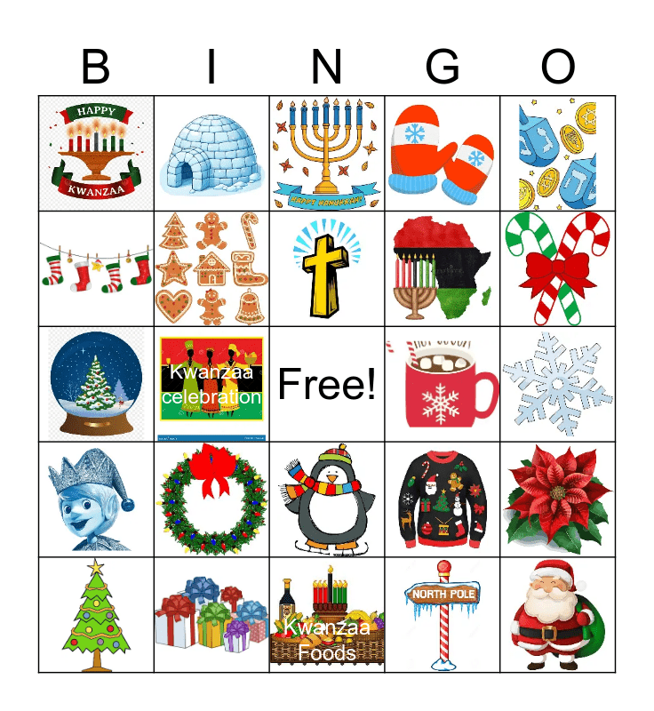 Winter/Holiday Bingo Card