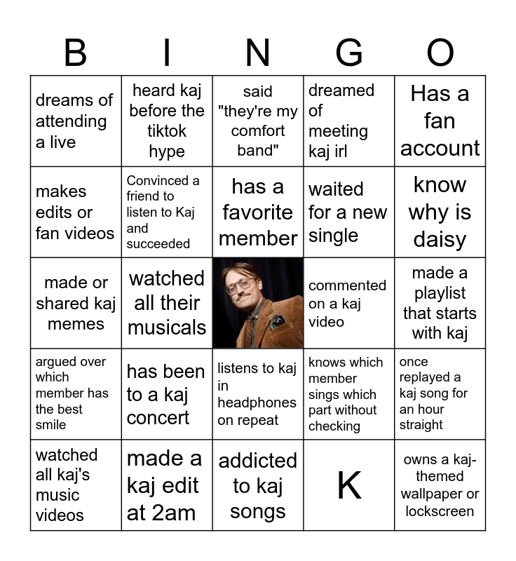 Kaj Bingo Card