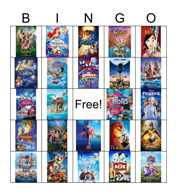 Violet’s Bingo Card