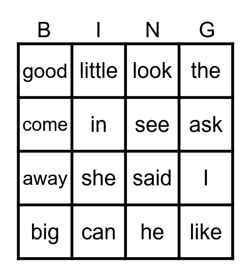 Halloween Sight Word Bingo 2 Bingo Card