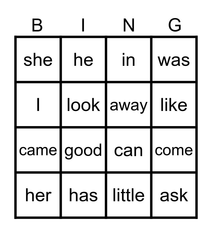 Halloween Sight Word Bingo 3 Bingo Card