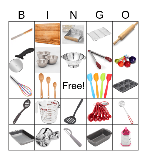 Kitchen Utensils Bingo Card