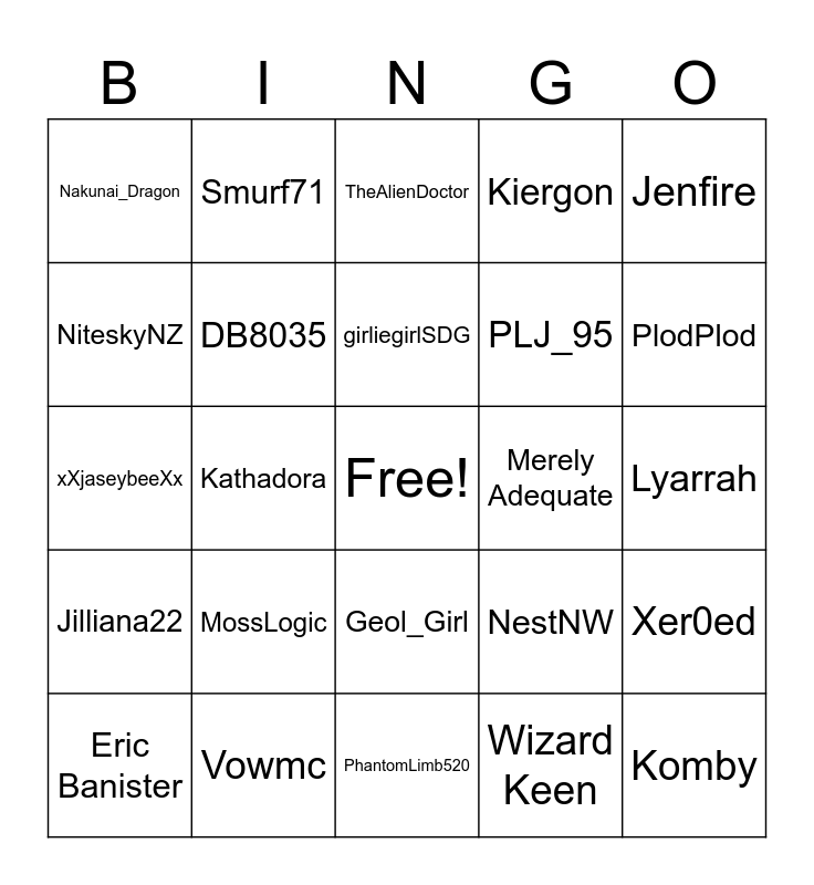 Bedrock Legends S3 Death Bingo Card