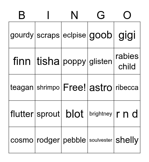 dw bingo card Bingo Card