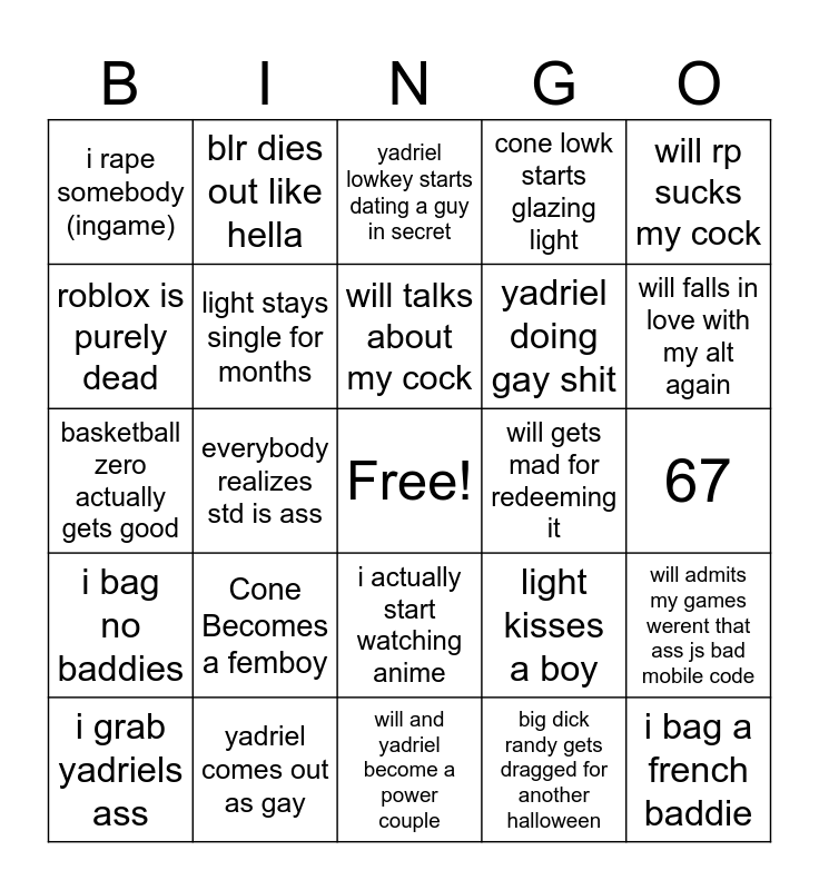 life bingo Card