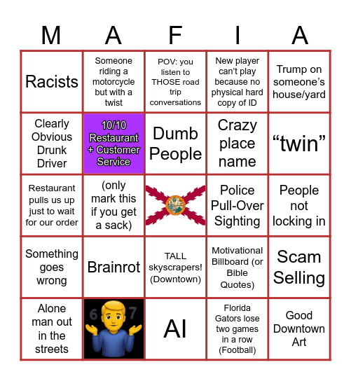 Tampa, Florida Bingo Card