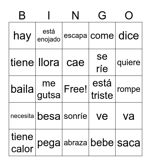 TPR Listas 1-6 Bingo Card