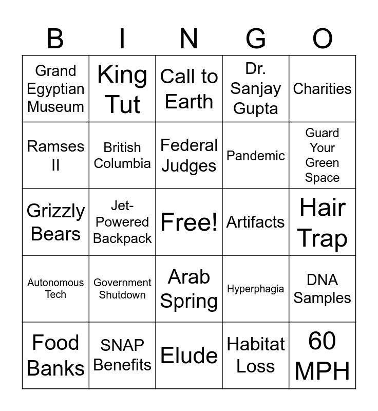CNN 10 11/5/25 Bingo Card