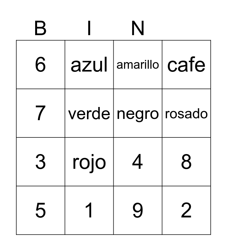 Untitled Bingo1-10 Bingo Card