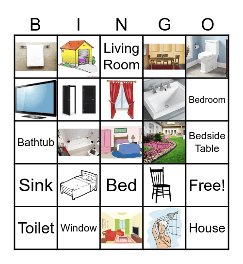 Rooms and Objects in a House Bingo Card
