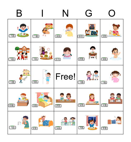 DAILY ROUTINE Bingo Card
