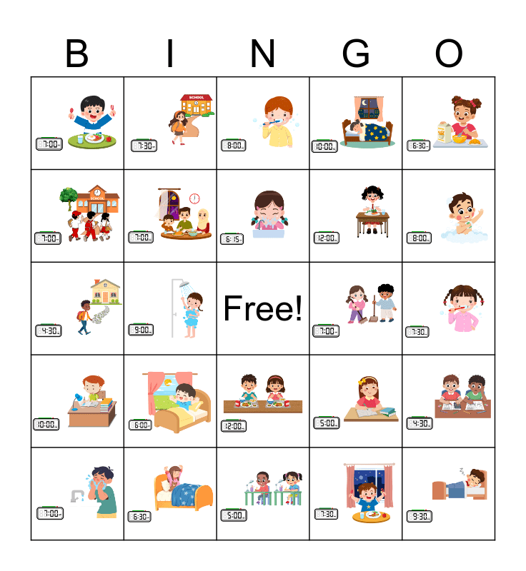 DAILY ROUTINE Bingo Card