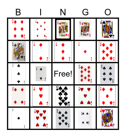 Playing Card Bingo Card