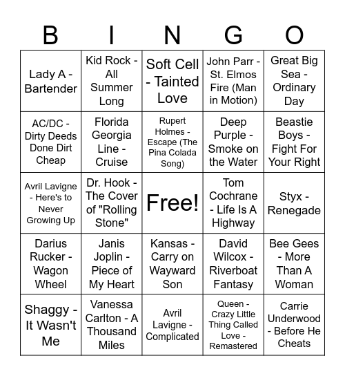 ALICIA AND TED Bingo Card