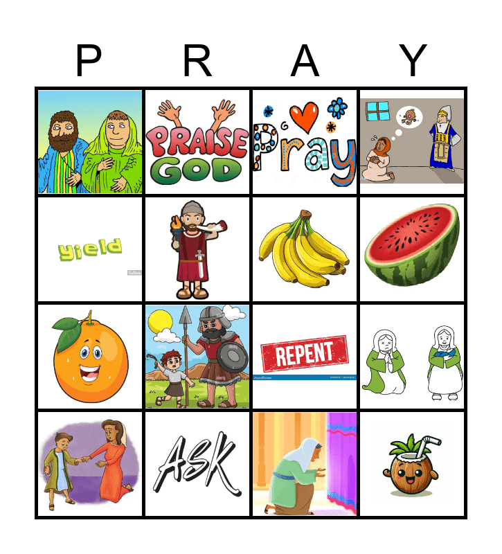 Hannah's Prayer Bingo Card