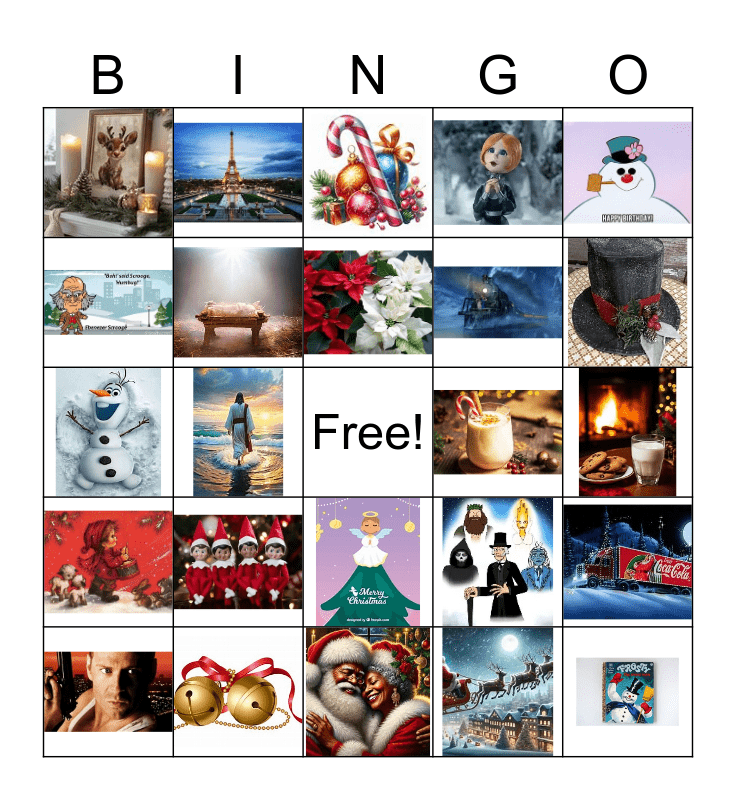 CHRISTMAS PICTURE BINGO Card