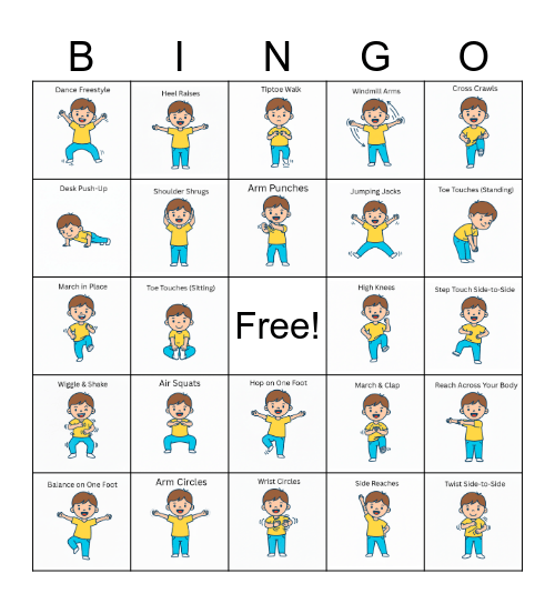 Move & Groove Bingo Card