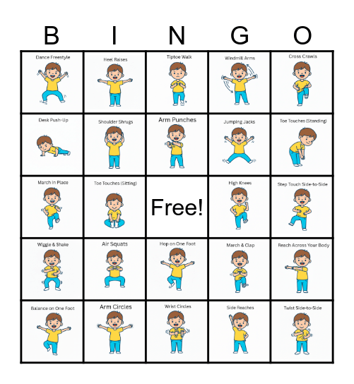 Move & Groove Bingo Card