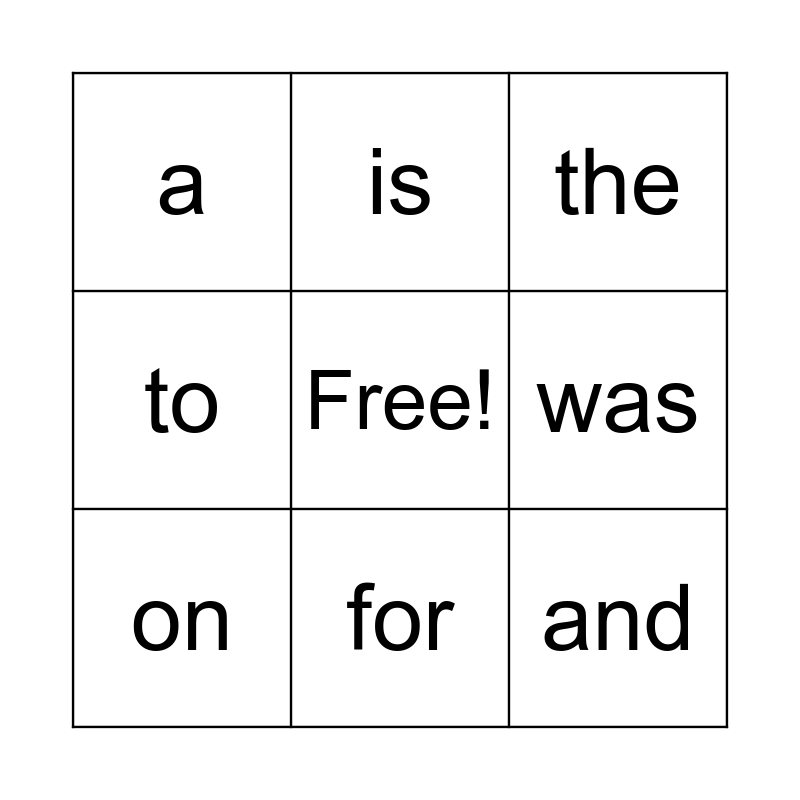 Red Word Bingo Card