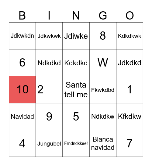 Bingo Navideño Bingo Card