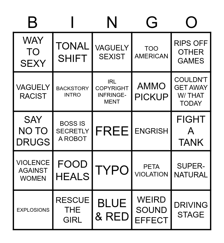 RETRO GAME BINGO Card
