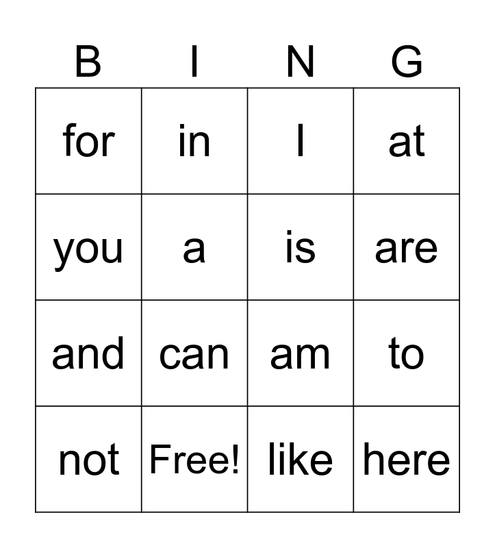 Countdown Unit 14 Bingo Card