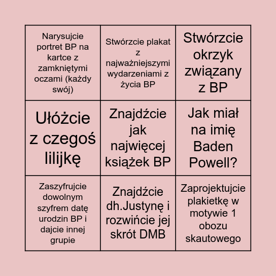 BP BINGO Card