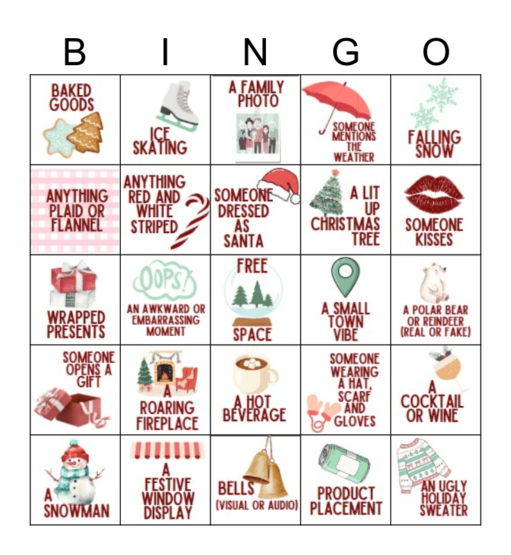 Holiday Movie Bingo Card