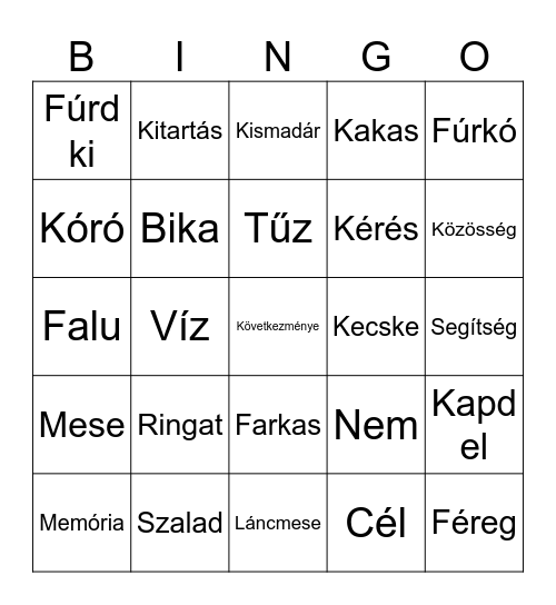 Mese Bingo Card