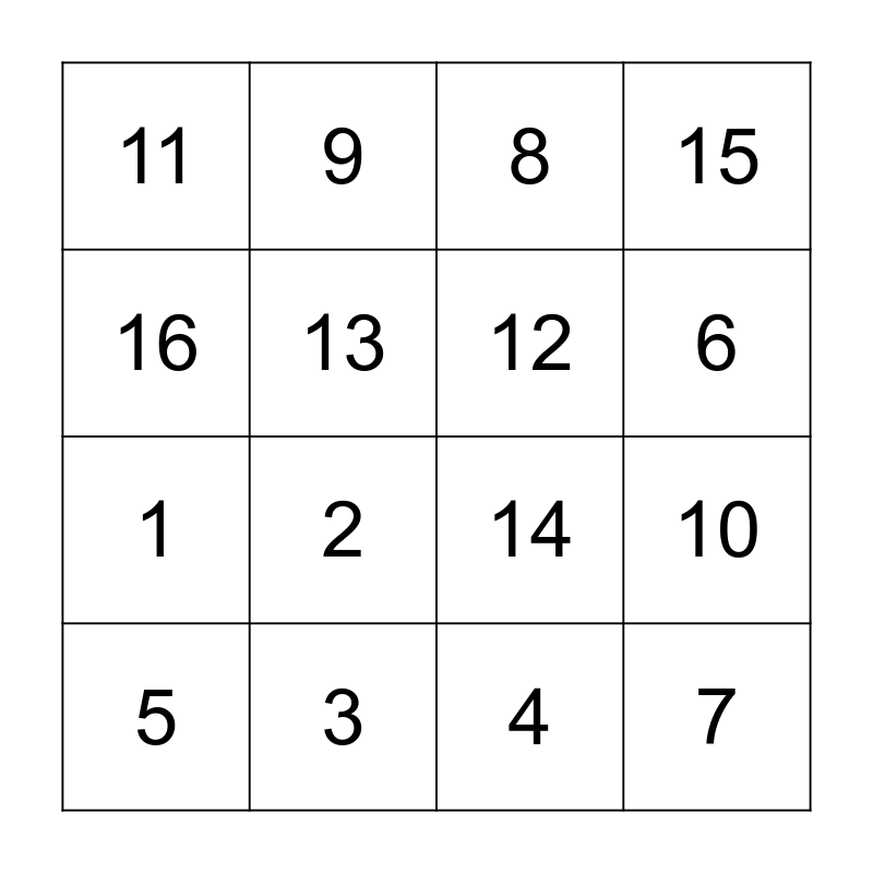 Special Bingo Game Bingo Card