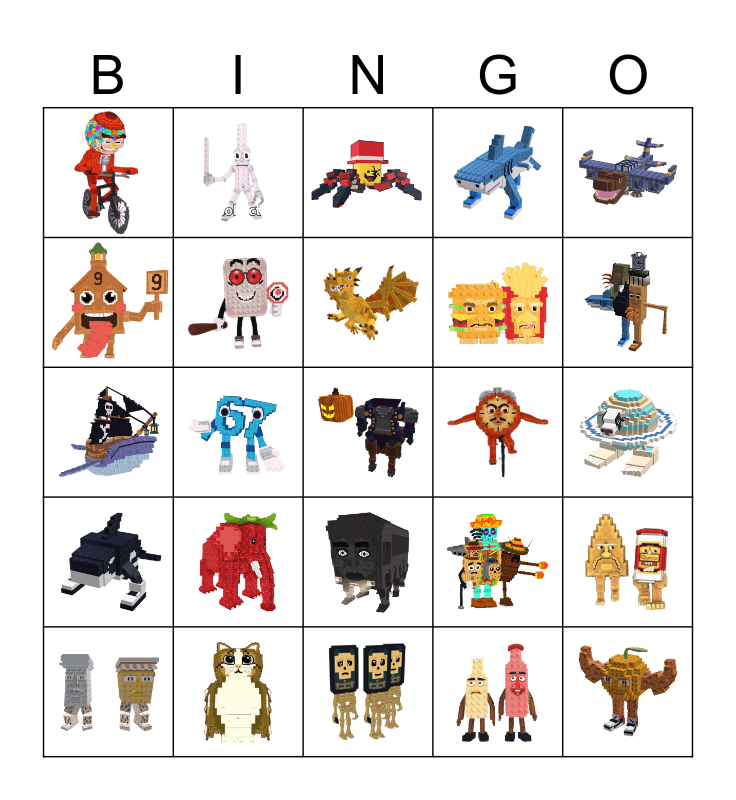Steal a brainrot Bingo Card