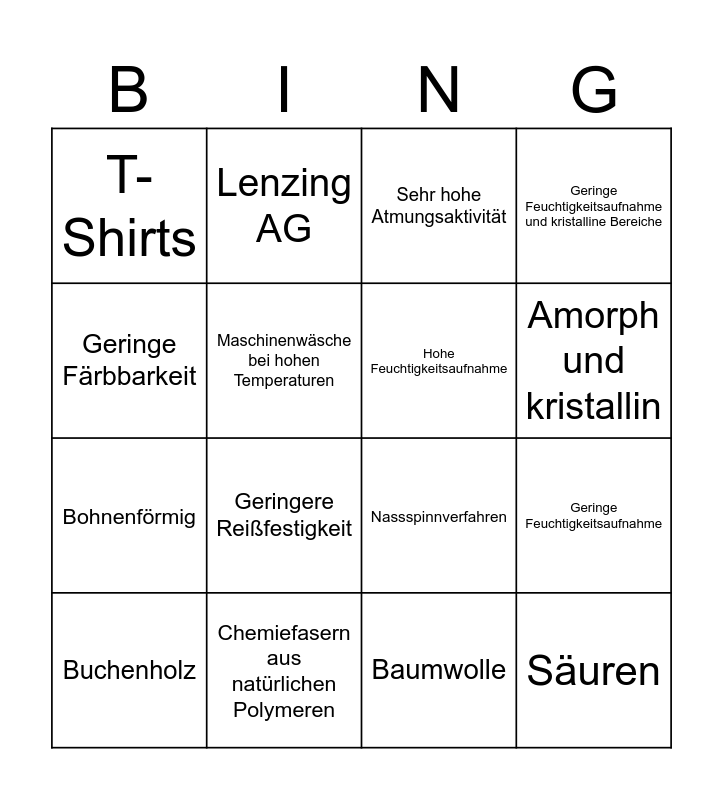 TT Modal Bingo Card
