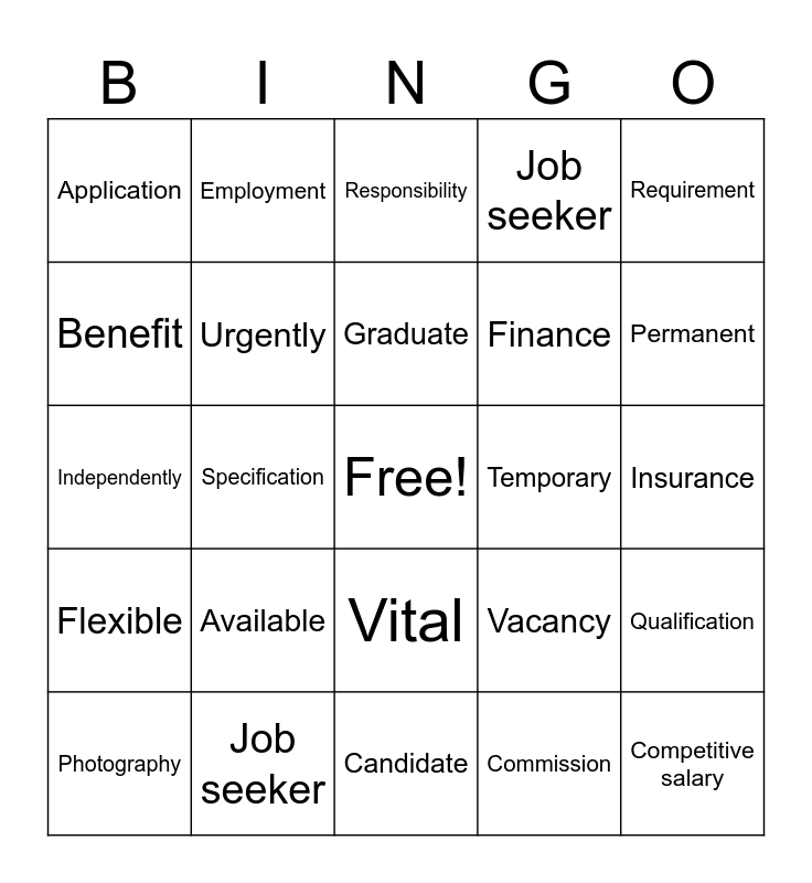 Unit 1 Bingo Card