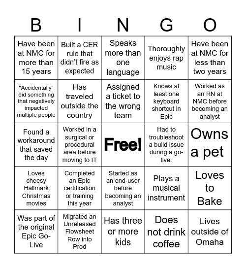 IT Bingo! Bingo Card