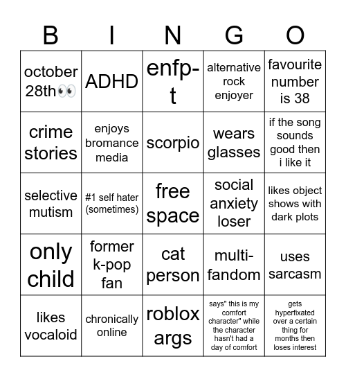 august bingowl Bingo Card