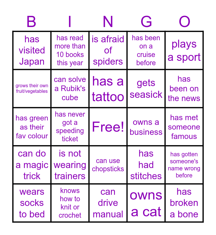 Find Some Who... Bingo Card