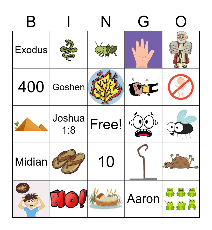 Moses Bingo Card