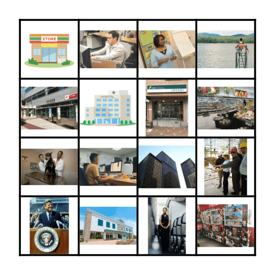 English Topic Bingo Card