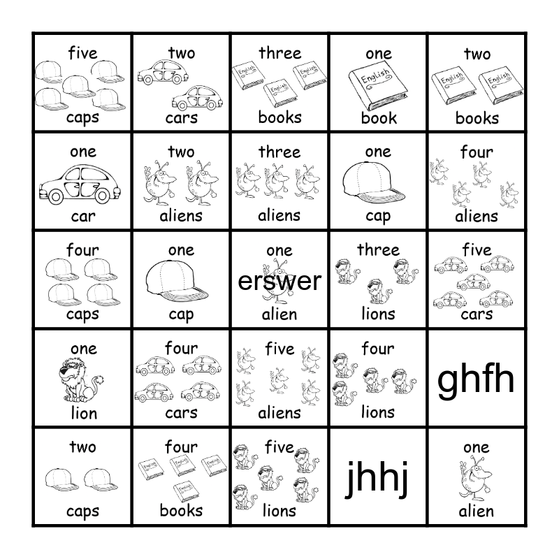 How many? Bingo Card