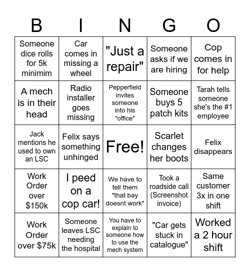 LSC BINGO CARD Bingo Card