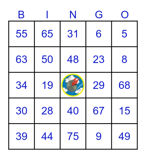 Number Bingo 1-41 Bingo Card