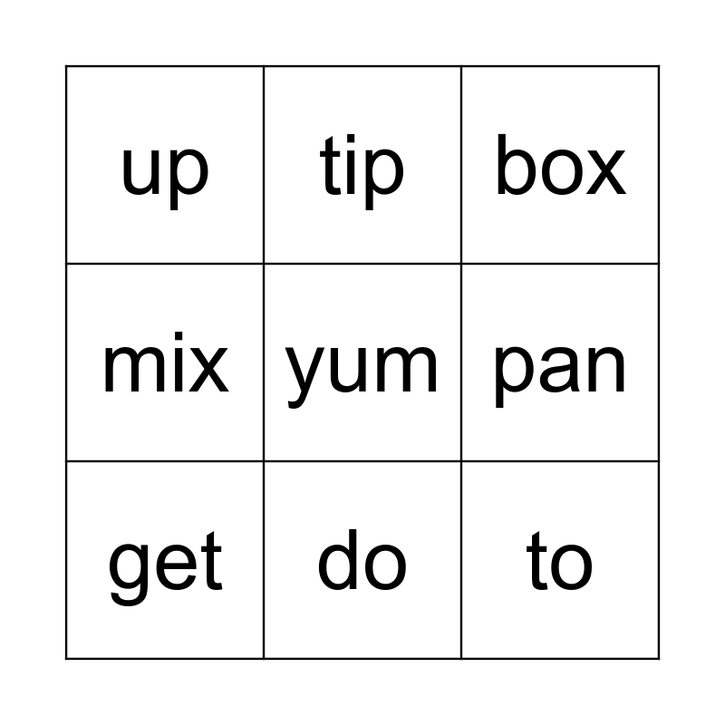 Tom Bingo Card