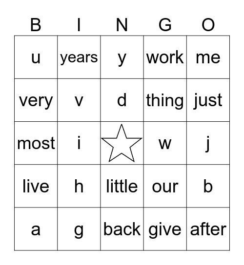 Most Common Words List 8 Bingo Card