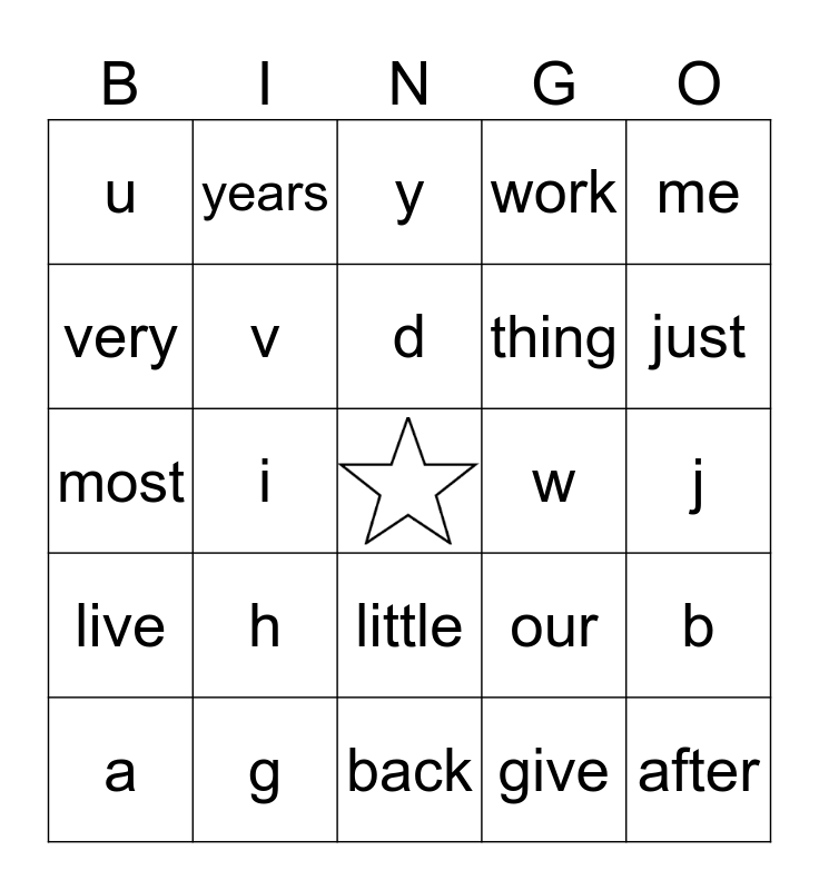 Most Common Words List 8 Bingo Card