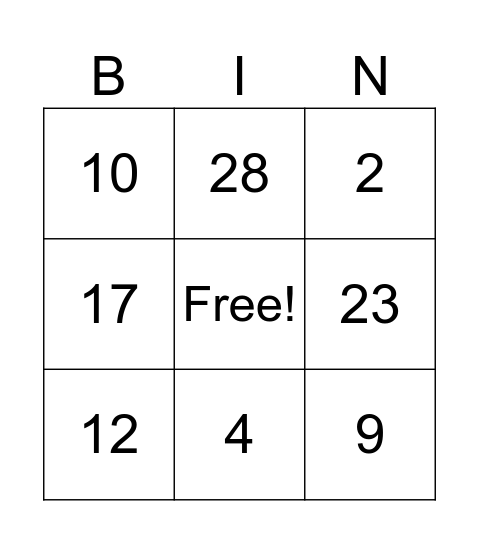 TELMA BINGO Card