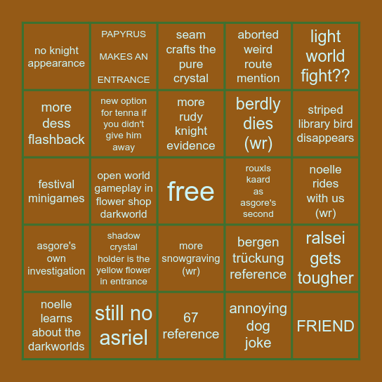 chapter 5 bingo Card